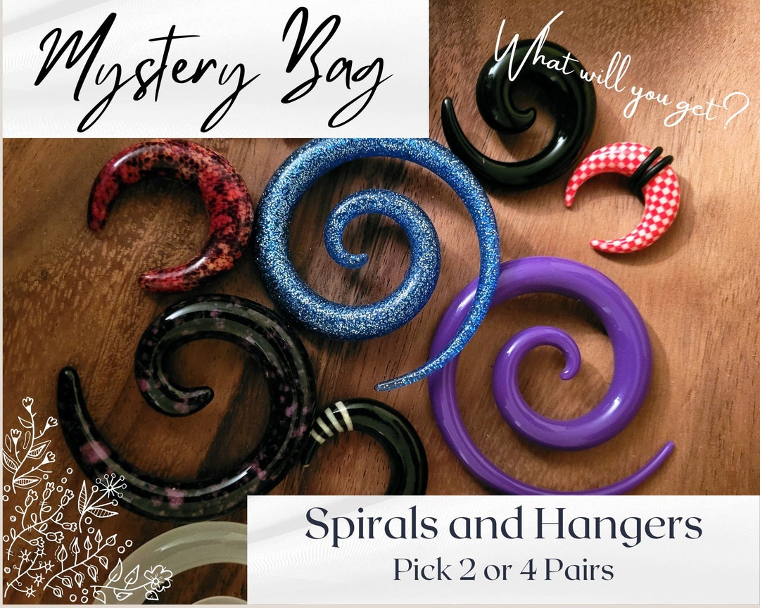Super Spirals Hangers Pinchers Tapers Gauges Body Jewelry 6g 4g 2g 0g 00g 1/2 9/16 Ear ...
