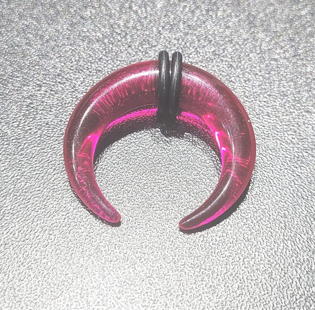 0g Pink Purple Acrylic Septum Stretching Pincher 8mm Ear Plugs Wide ...