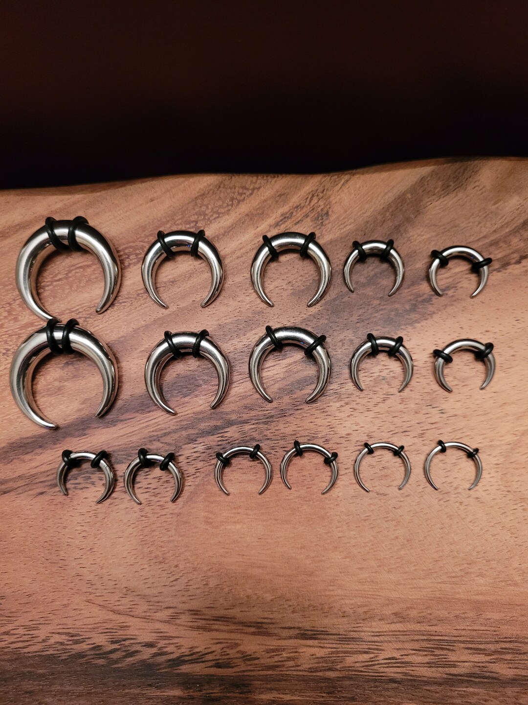8 Paar Stahl Pinchers 0g-14g Pinchers Hufeisen Krallen Tapers Halbmonde ...