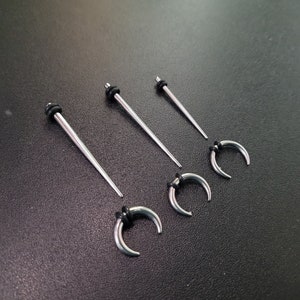 Steel Septum Stretching Kit Choose 3 Sizes Pincher Taper Horseshoe Nose ...
