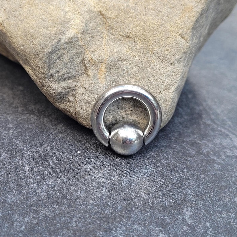 Silver 316L Surgical Steel Spring Loaded Captive Bead Ring Septum Ear ...