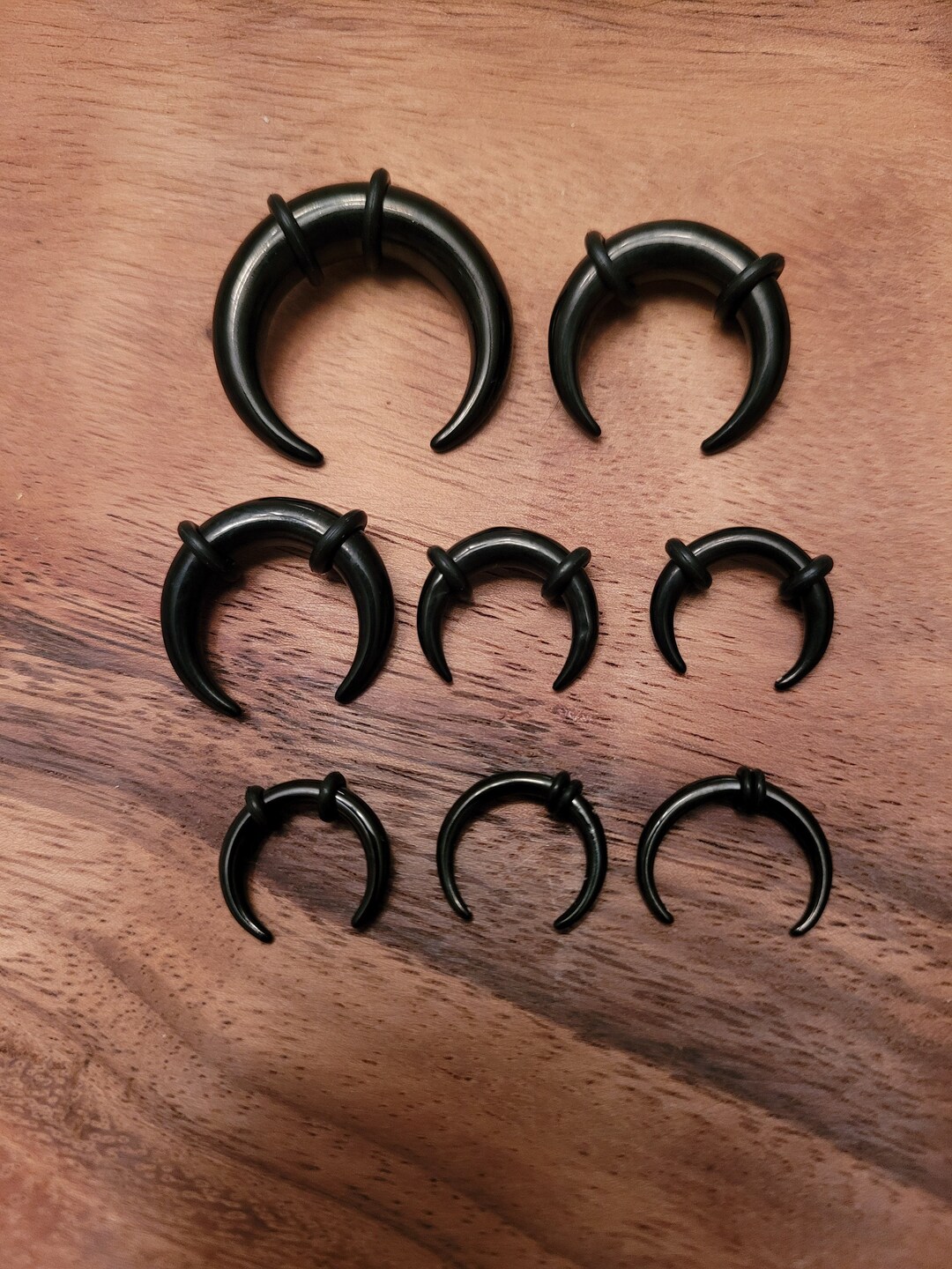 9 Black Steel Pinchers 0g-14g Pinchers Horseshoes Talons Tapers ...