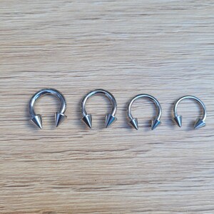 Set 4 Surgical Steel Spike Cone Horseshoes Septum Ears Tapers Pinchers ...