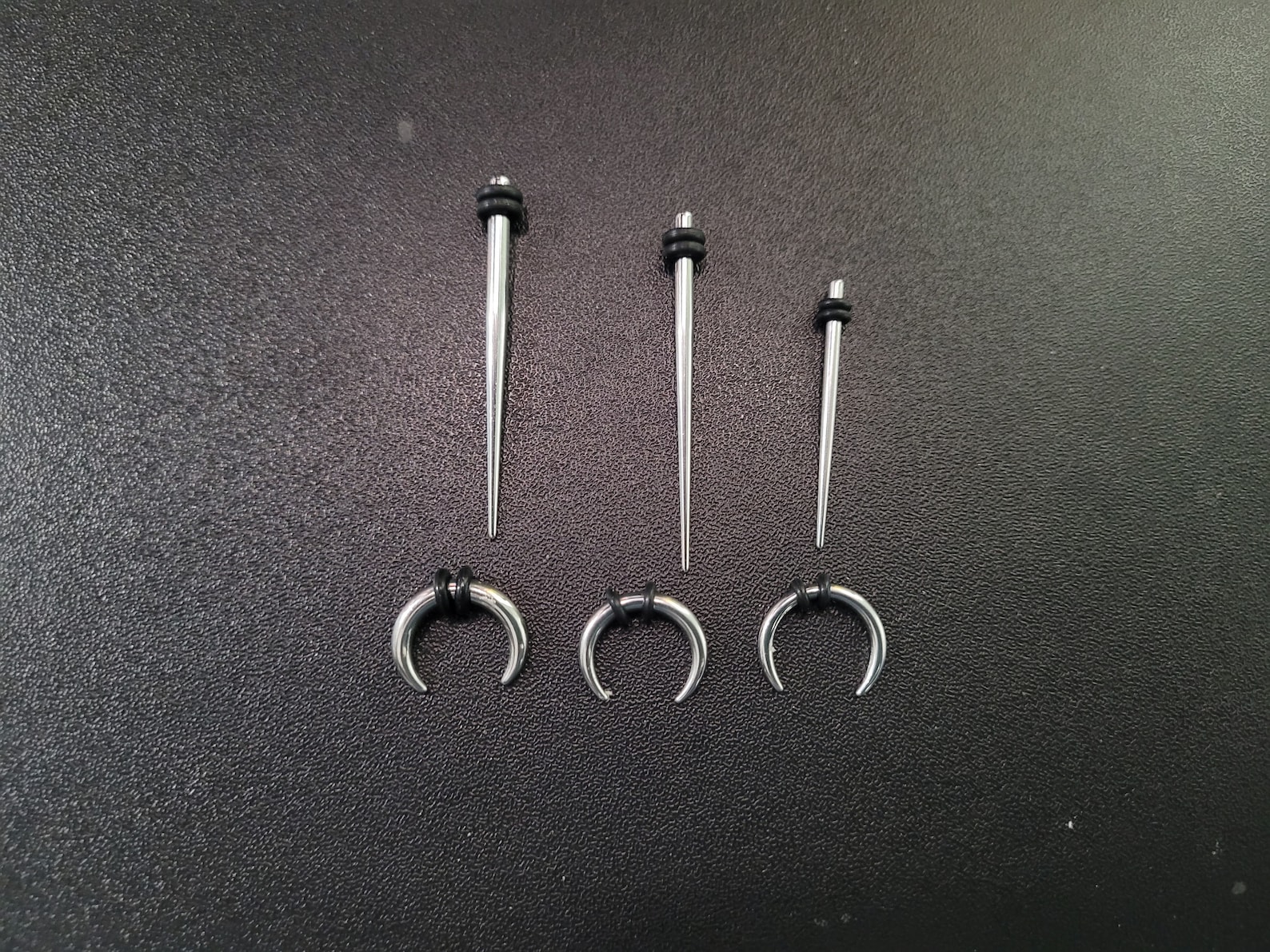 Steel Septum Stretching Kit choose 3 Sizes pincher Taper Horseshoe Nose Gauge Gauging 0g 1g 2g ...