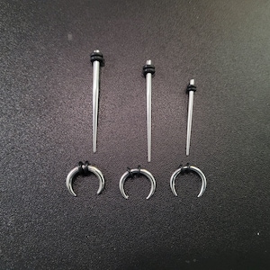 Steel Septum Stretching Kit Choose 3 Sizes Pincher Taper Horseshoe Nose ...