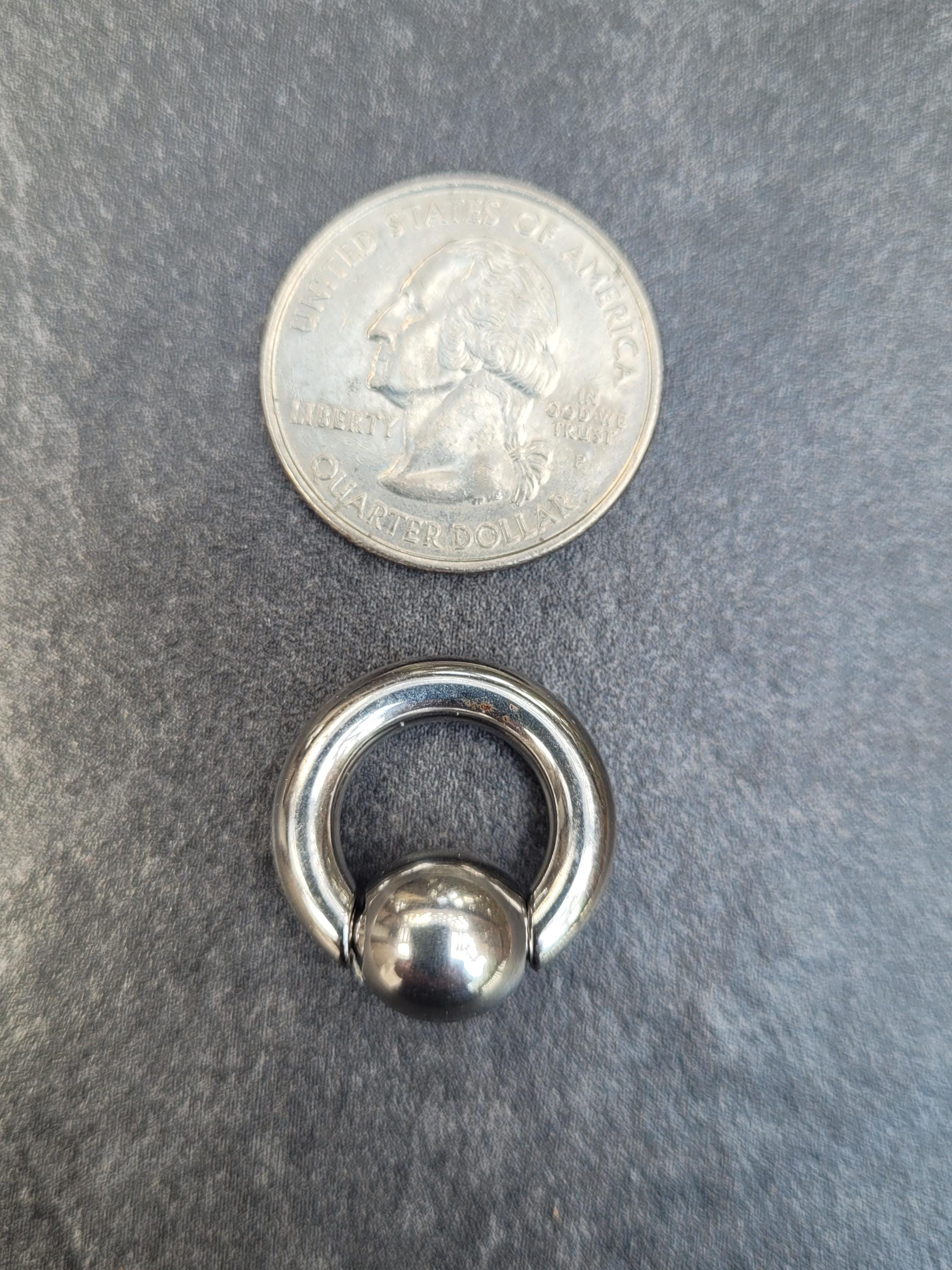 Silver 316L Surgical Steel Spring Loaded Captive Bead Ring Septum Ear ...