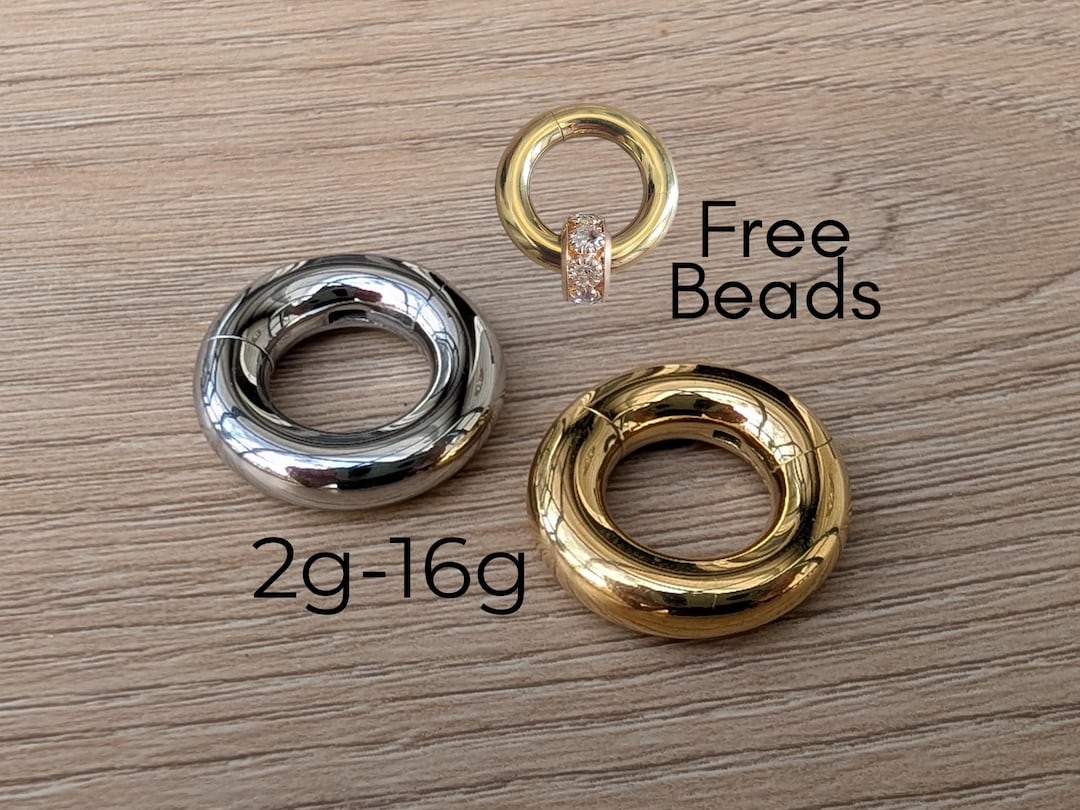 Septum Stretching Clicker Rings Set Gold Silver 2g 4g 6g 8g 10g 12g 14g ...