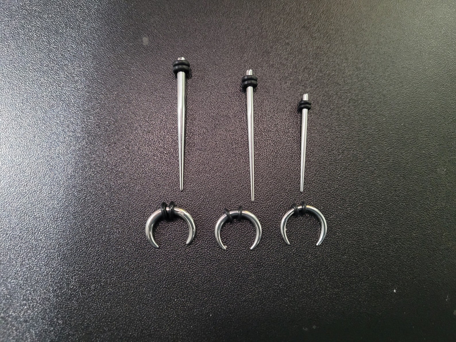 Steel Septum Stretching Kit Choose 3 Sizes Pincher Taper Horseshoe Nose ...
