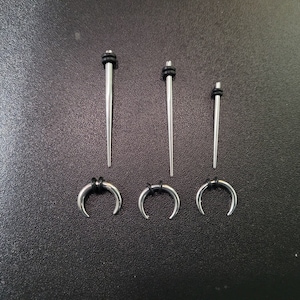 Steel Septum Stretching Kit Choose 3 Sizes Pincher Taper Horseshoe Nose ...