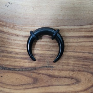 Black Steel Septum Pincher Ring Stretching Gauging Taper Horseshoe ...
