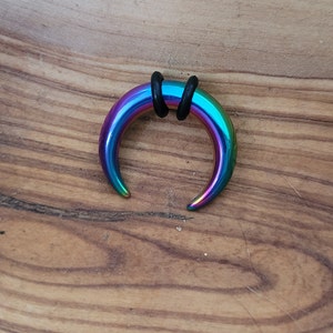 Rainbow Steel Septum Pincher Ring Stretching Gauging Taper Horseshoe ...