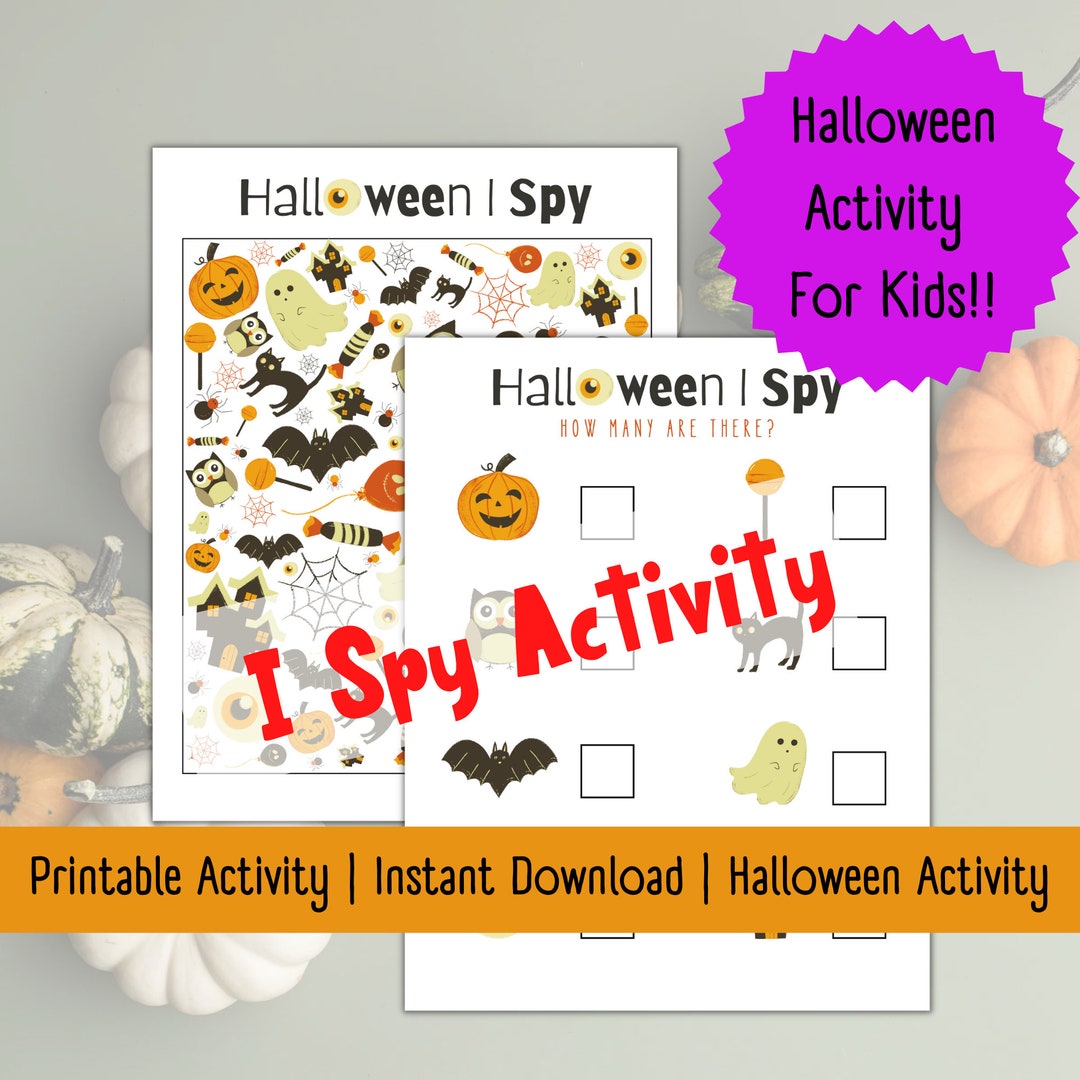 Halloween I Spy Activity, Printable Halloween Activity, Kids Halloween ...