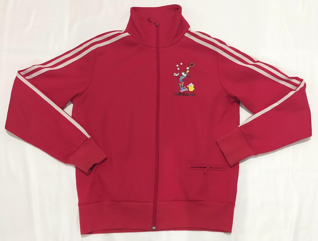Vintage Adidas Goofy Track Jacket Red Firebird 48 Disney - Etsy