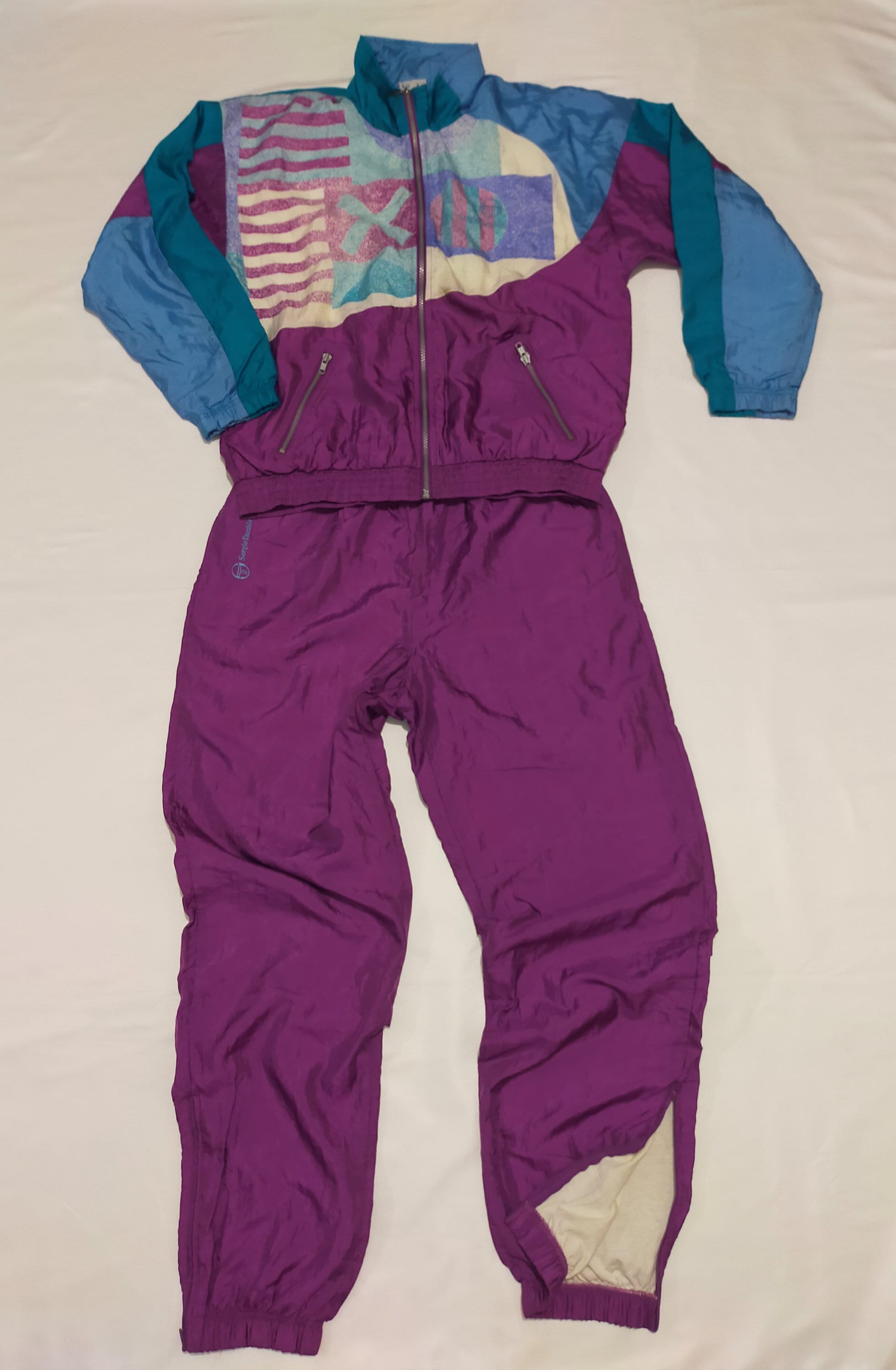 Vintage 90's Sergio Tacchini Tracksuit Pete Sampras Tennis Court Medium ...