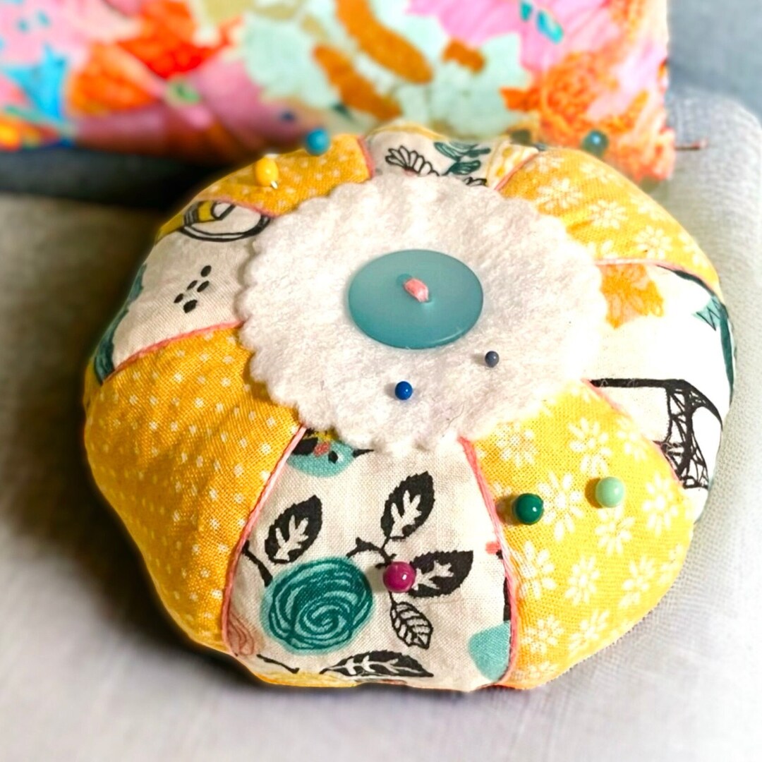 Patchwork Pincushion: Yellow - Etsy