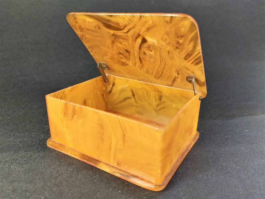 A Vintage Transparent and Marbelized Celluloid Tinked Box - Etsy