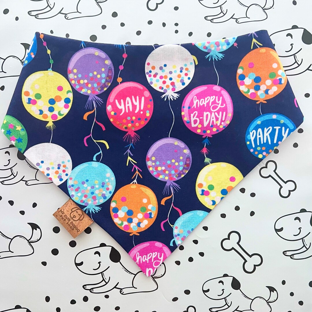 Happy Birthday Balloons Pet Bandana - Etsy