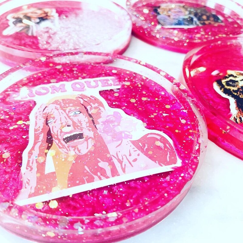 Hot Pink Coasters - Etsy