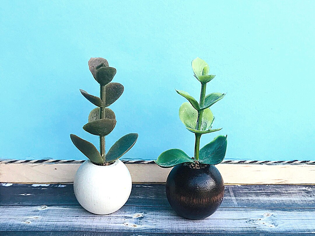 Miniature Plant Set, Dollhouse Plants, Dollhouse Decor, 2 Piece Set, 1/ ...