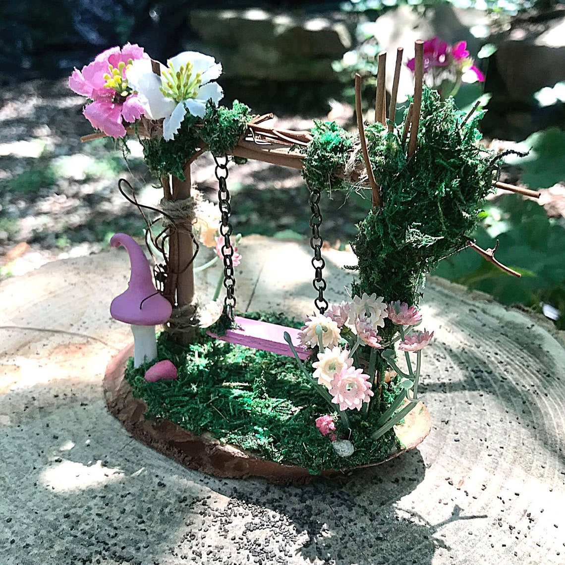 Miniature Swing Fairy Garden Swing Fairy Garden Fairy | Etsy
