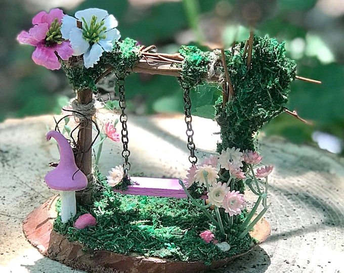 Miniature Swing, Fairy Garden Swing, Fairy Garden, Fairy Garden ...