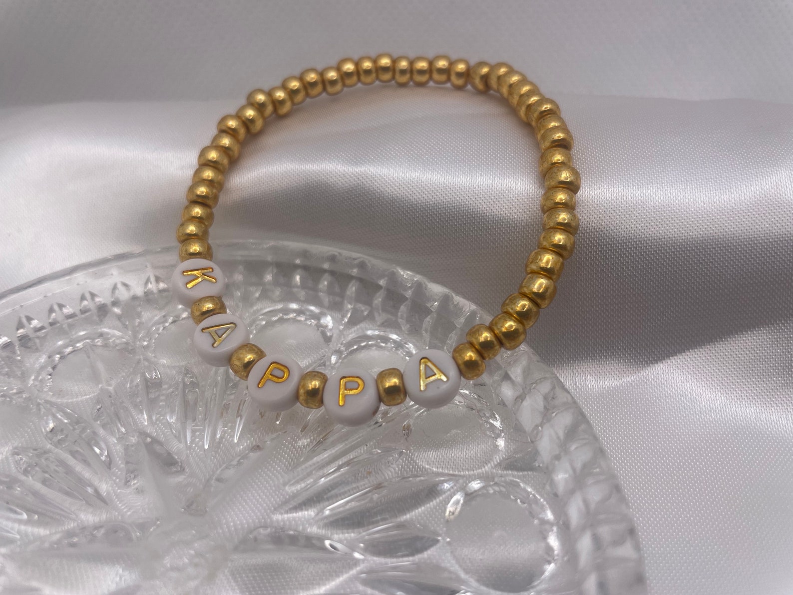 Custom Sorority Bracelet, Gold Chi Omega Jewelry, Big Little Reveal ...