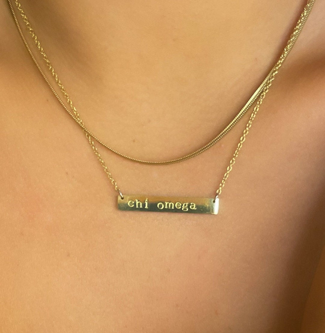 Personalized Necklace, Name Necklace Present, Handstamp Bar Necklace ...