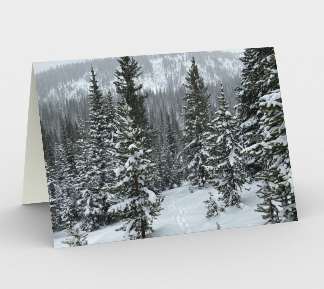 Set of 3 Snowy Mountain Hike Cards, Winter Card, All Occasion Card ...