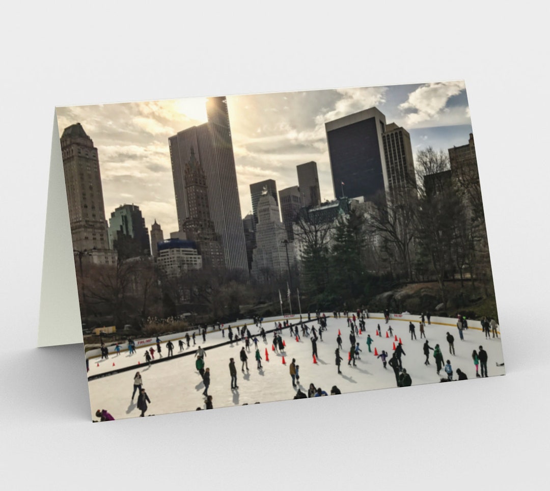 Set of 3 Central Park Skating Cards, NYC Ice Rink Card, Winter Holiday ...