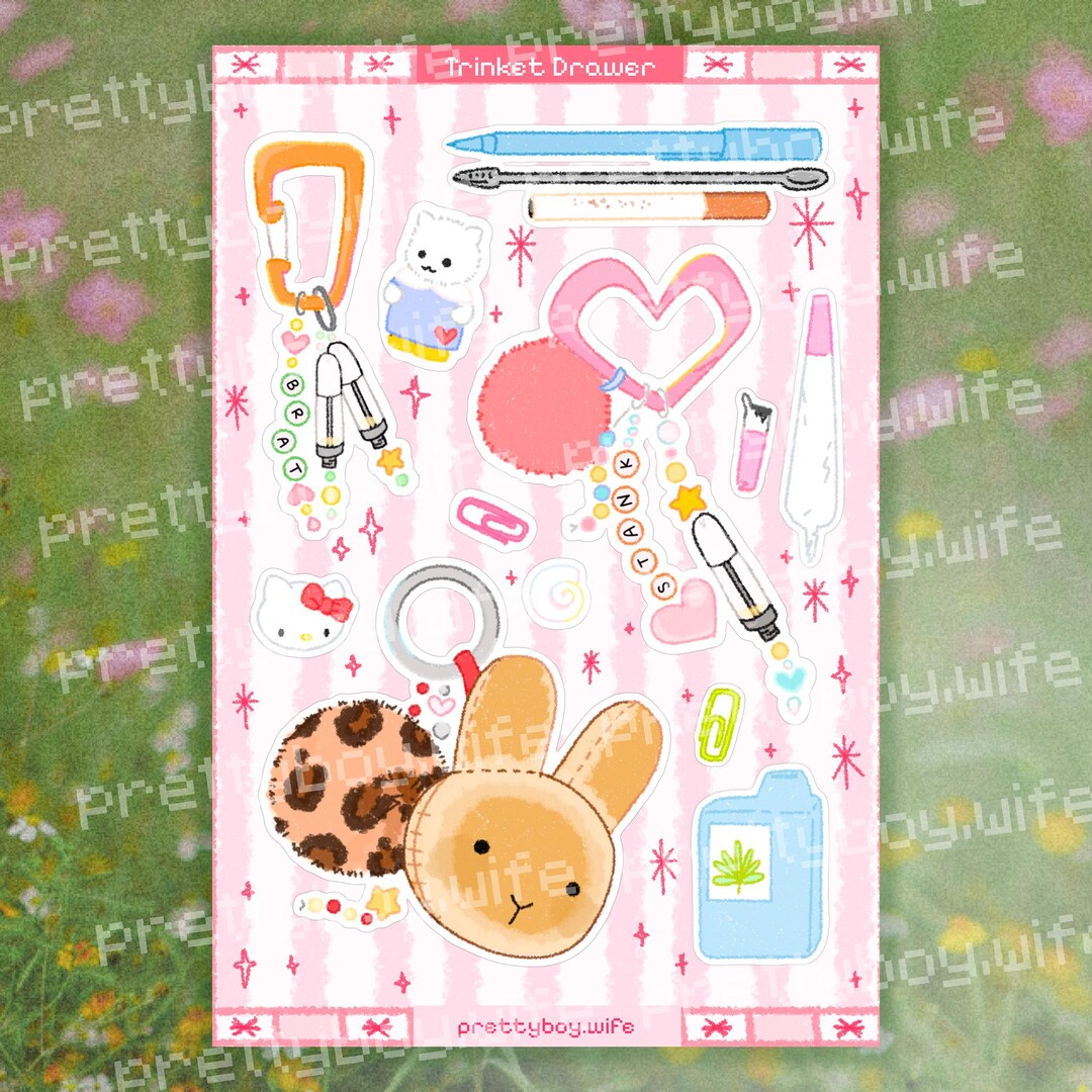 Trinket Drawer Sticker Sheet Vinyl Waterproof Stickers - Etsy