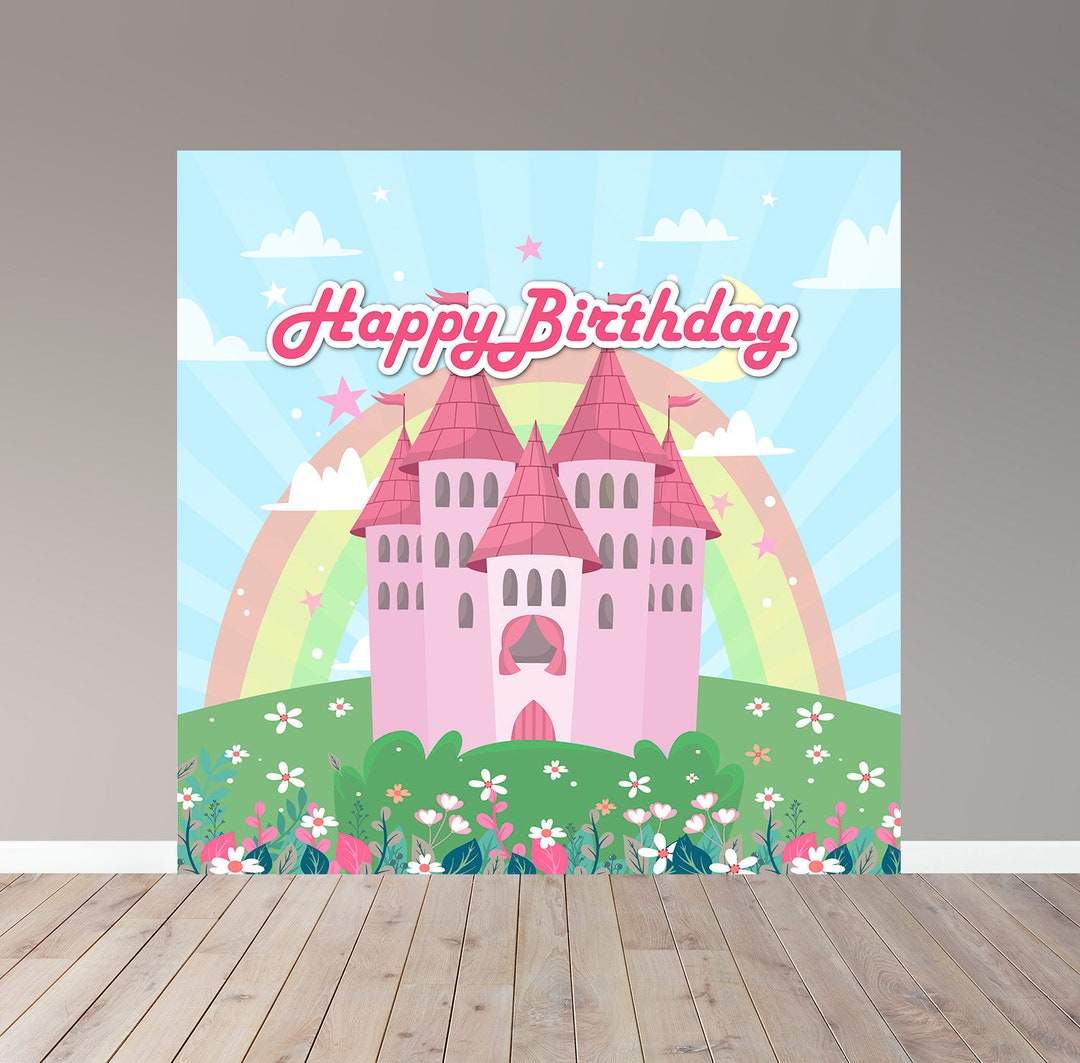 Princess Castle Birthday Backdrop – Pastel Party Banner (digital File ...