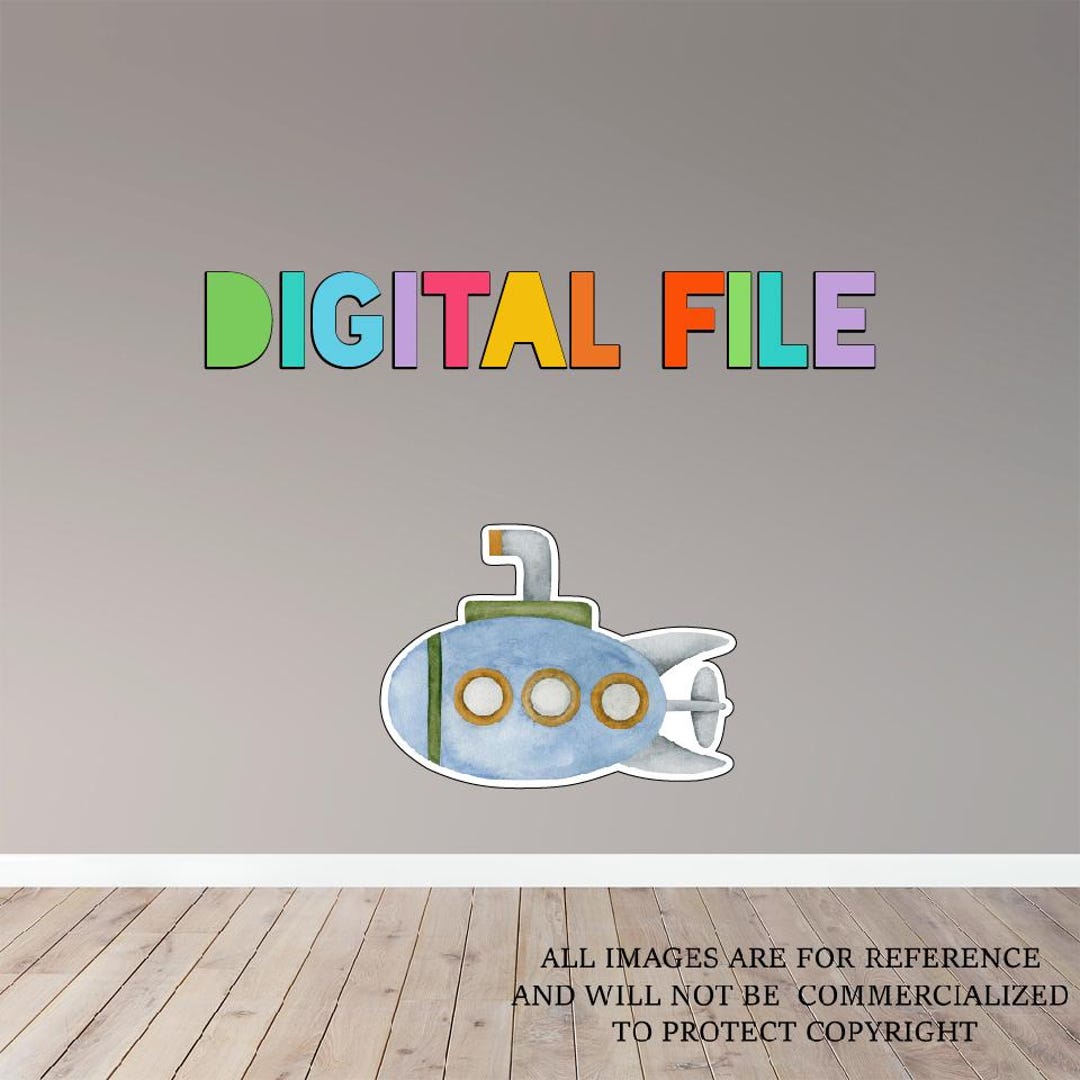 Submarine Character PNG 2FT- Under the Sea Clipart - Cutout - Digital ...
