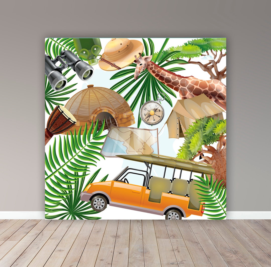 Personalized Safari Party Backdrop - Jungle Adventure Banner (digital ...