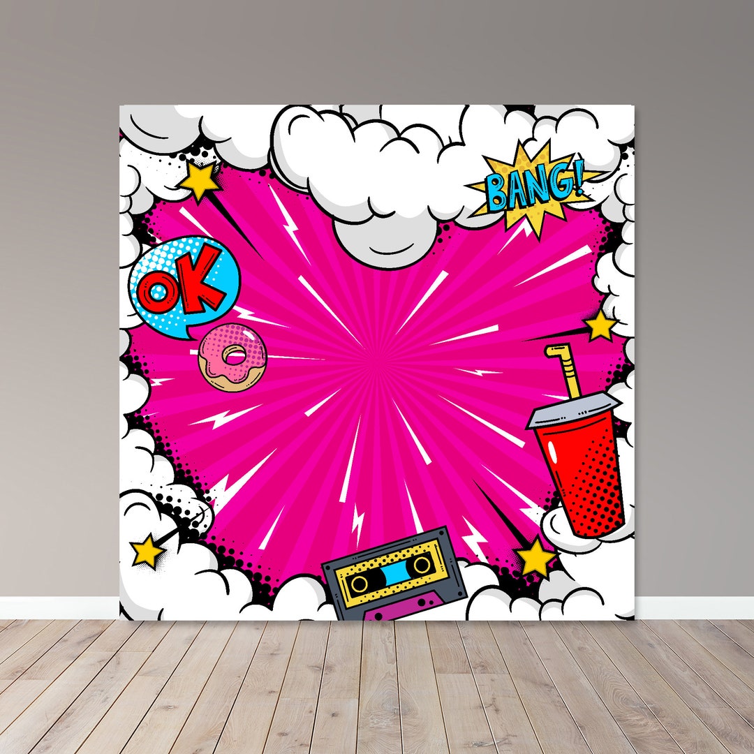 Pop Art Backdrop Digital File teen Party Party Party Banner Printable ...