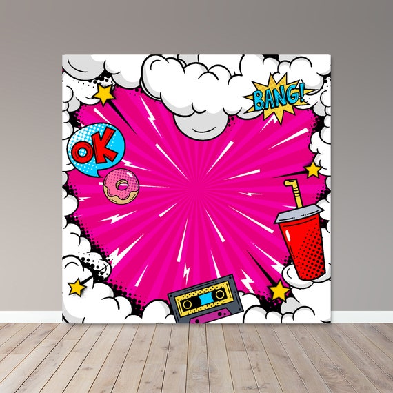 Pop Art Backdrop Digital File teen Party Party Party - Etsy