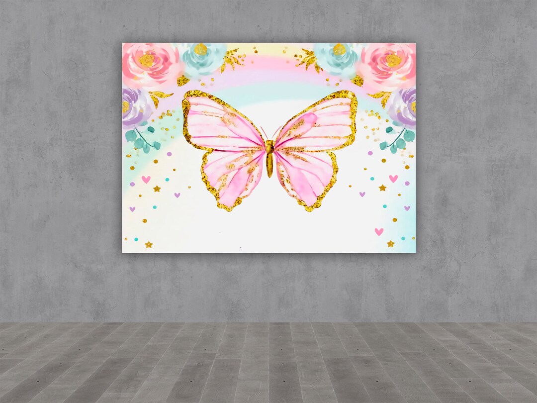 Butterfly Backdrop Digital File - Kids Party - Party - Party Banner ...