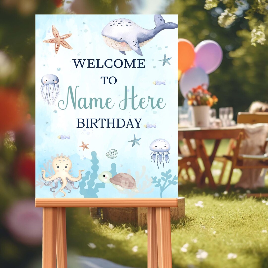 14x18in - Under the Sea - Welcome Sign - Thin Foam Board - Printable ...