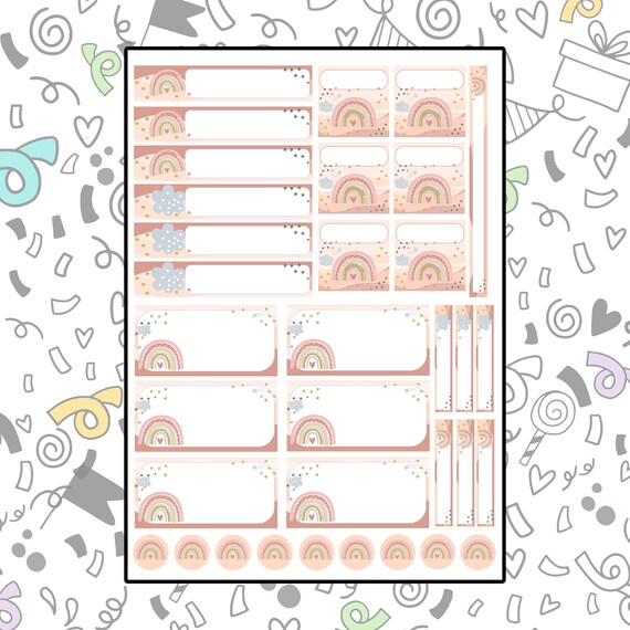 Boho Stickers Digital File Back to School School - Etsy