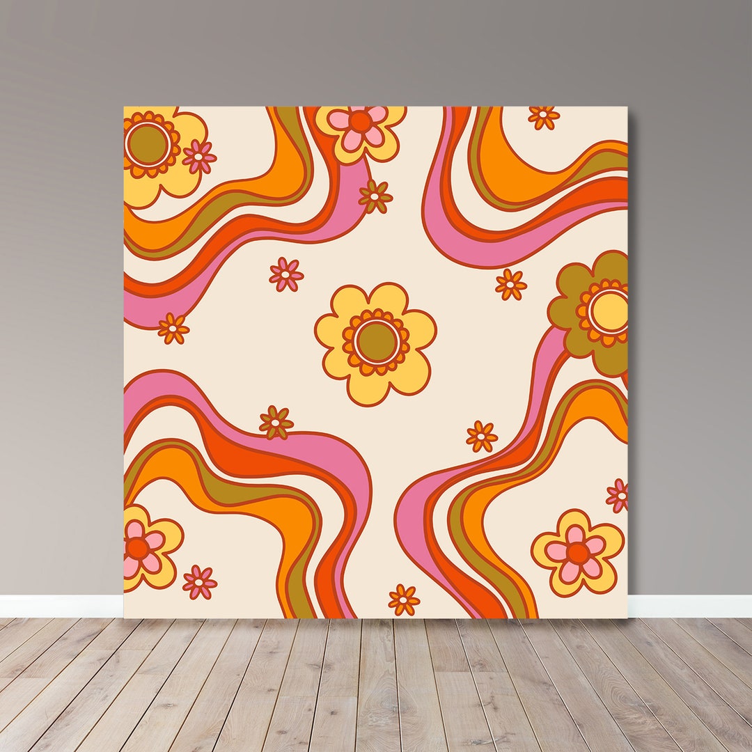 Groovy Floral Party Banner – Retro 70s Printable (digital File) - Etsy