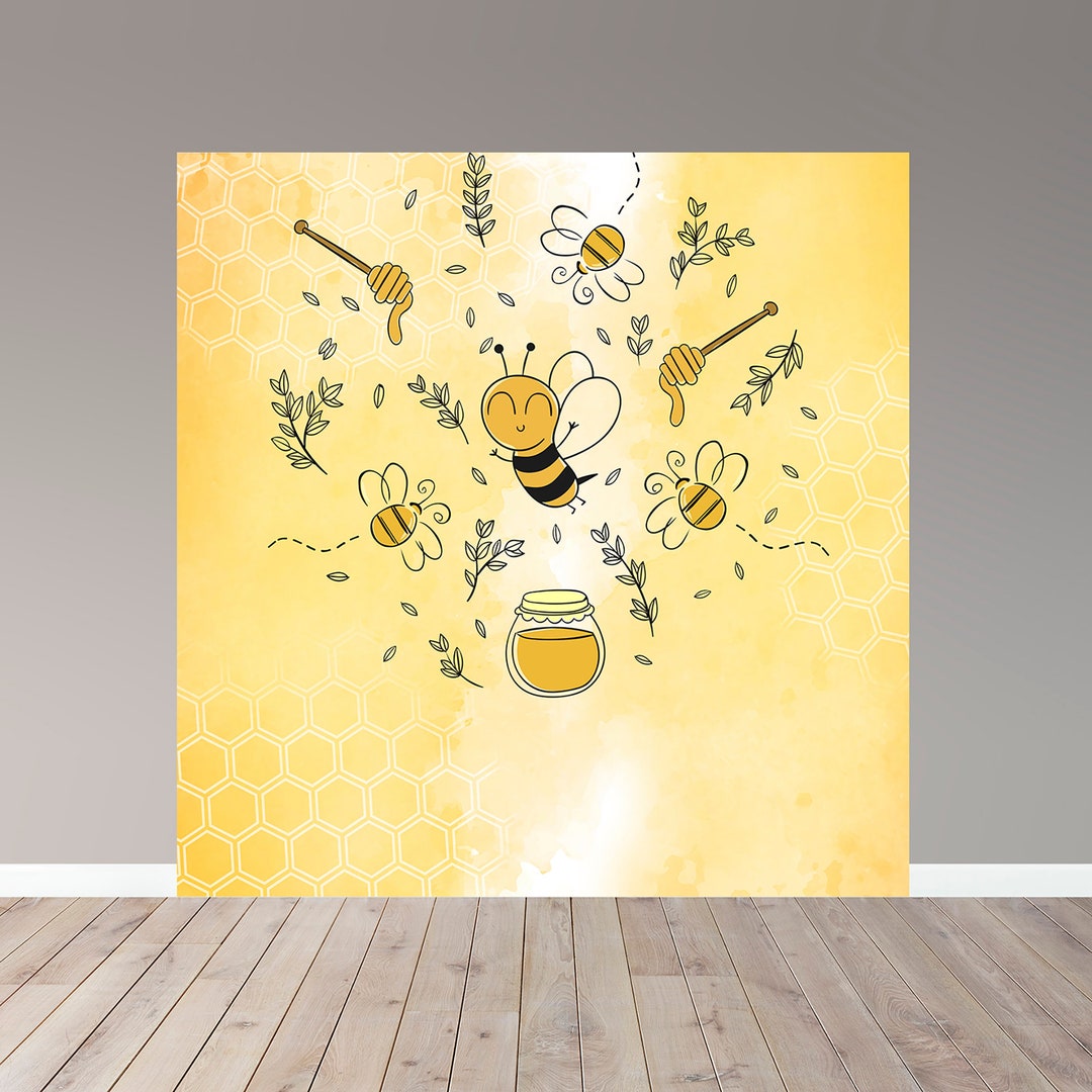 Bee & Honey Backdrop - Digital File - Kid Party- Party Banner ...