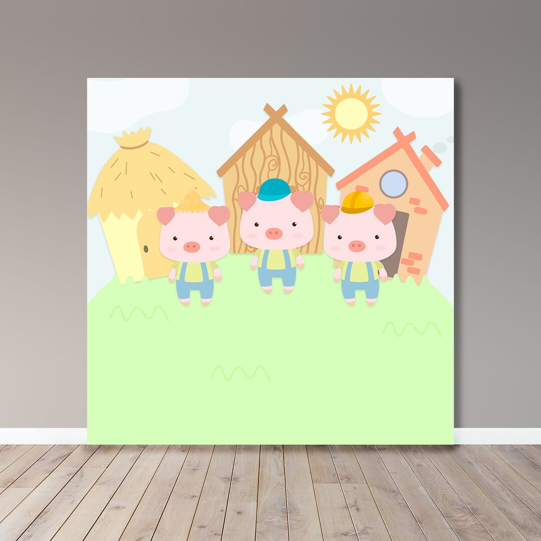 Little Pigs Backdrop Digital File Kid Party Party Banner - Etsy