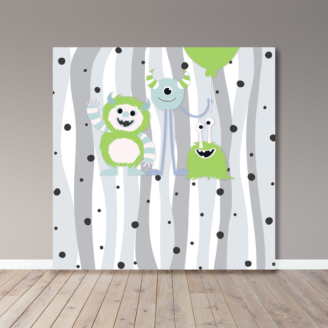 Monsters Backdrop - Digital File - Kid Party- Party Banner - Printable ...