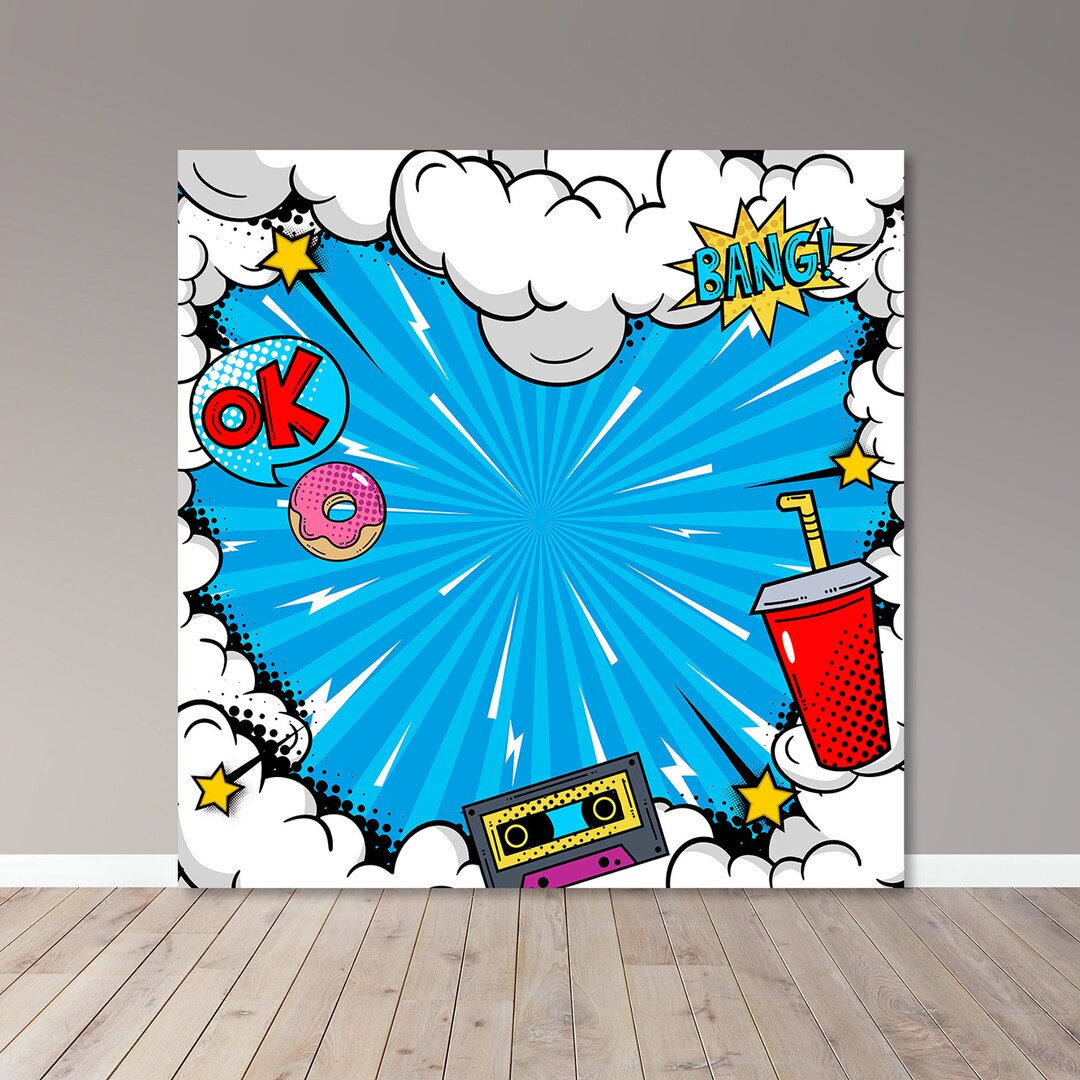 Pop Art Backdrop - Digital File -teen Party - Party - Party Banner ...