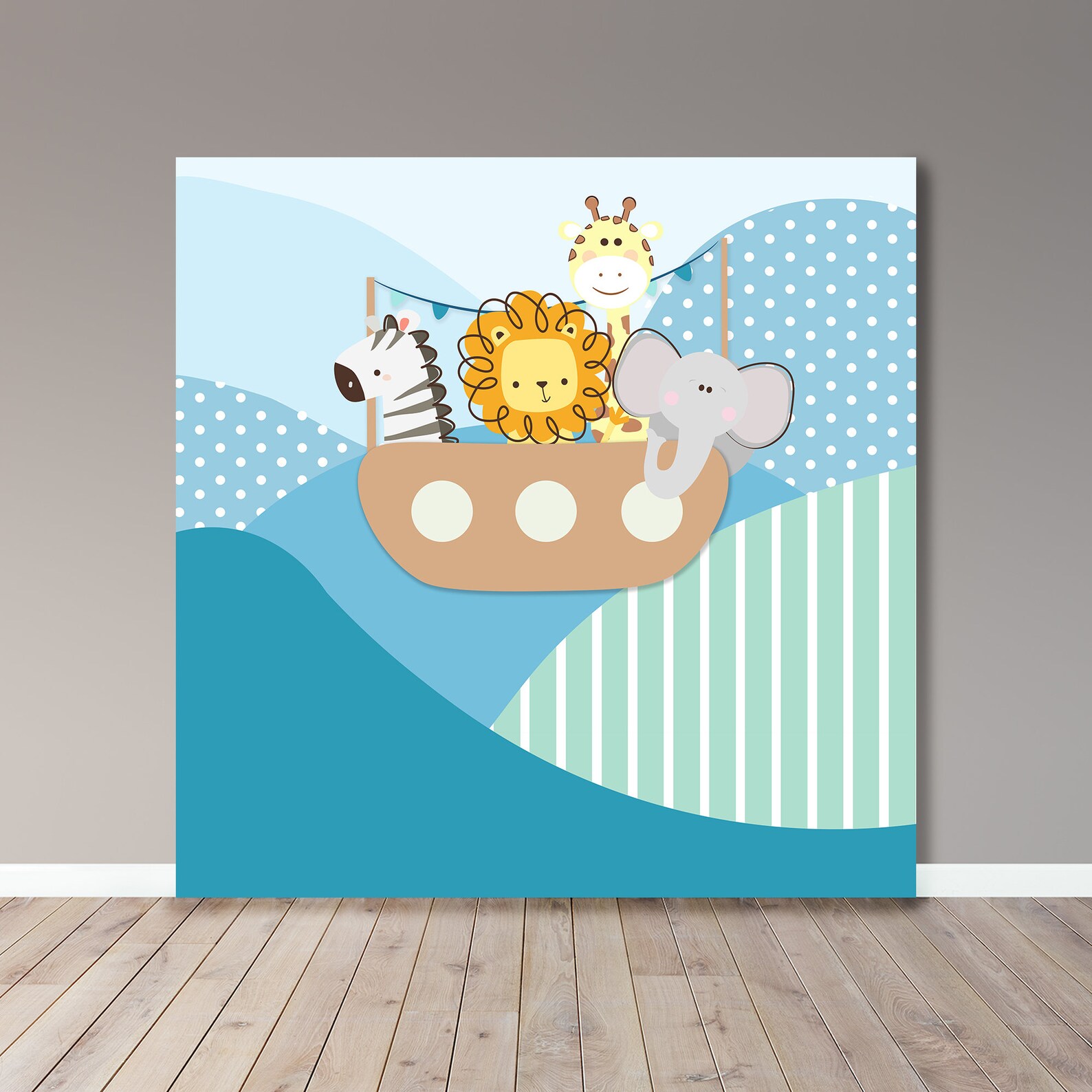 Noah's Ark Party Backdrop - Animals, Personalized Banner (digital File ...