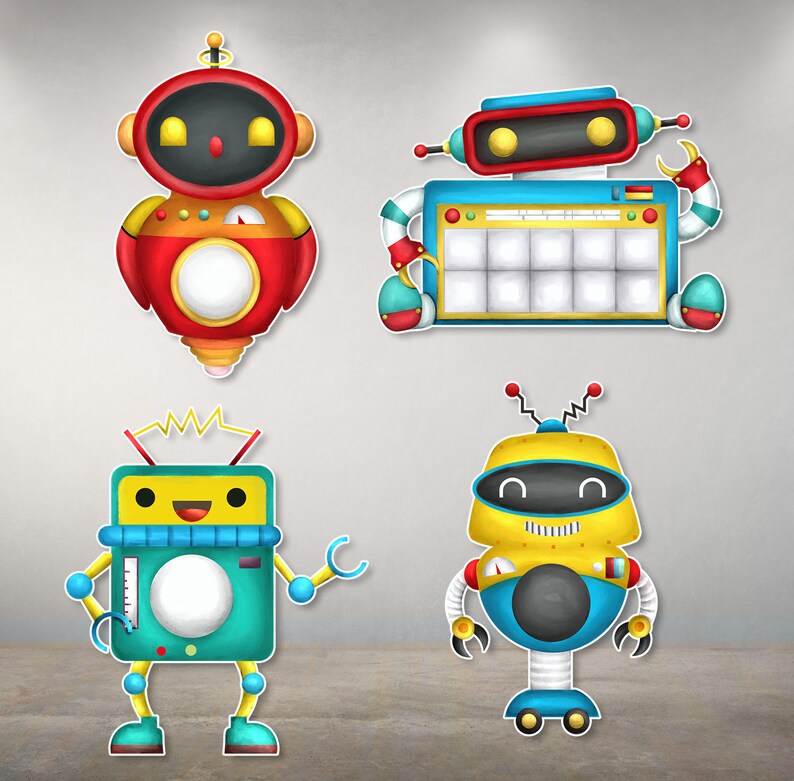Robots Characters PNG Robots Clipart Robots Printable - Etsy