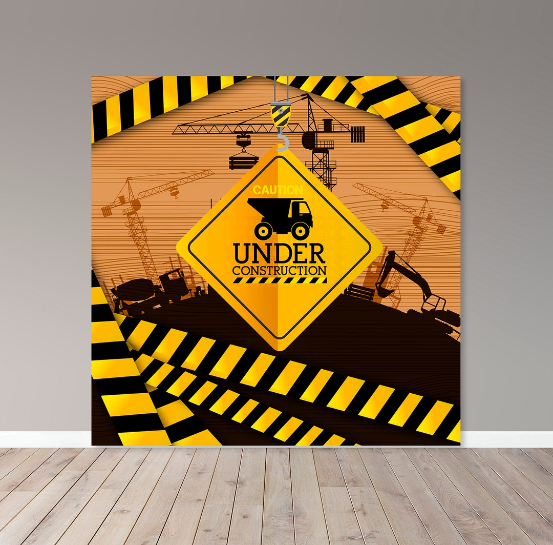 Construction Backdrop - Digital File- Teen Party - Kid Party - Party ...