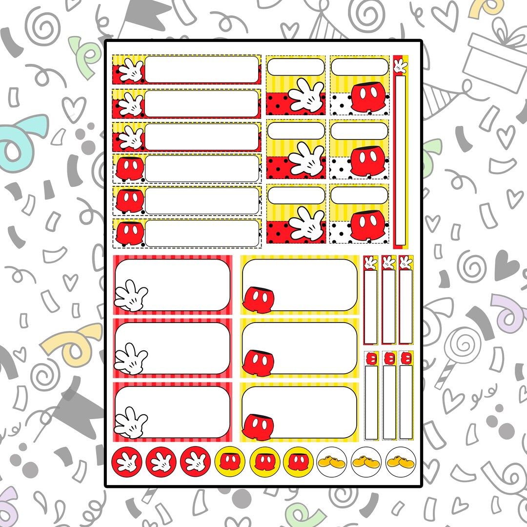 Mouse Stickers - Digital File - Back to School - School Supplies - Kids ...