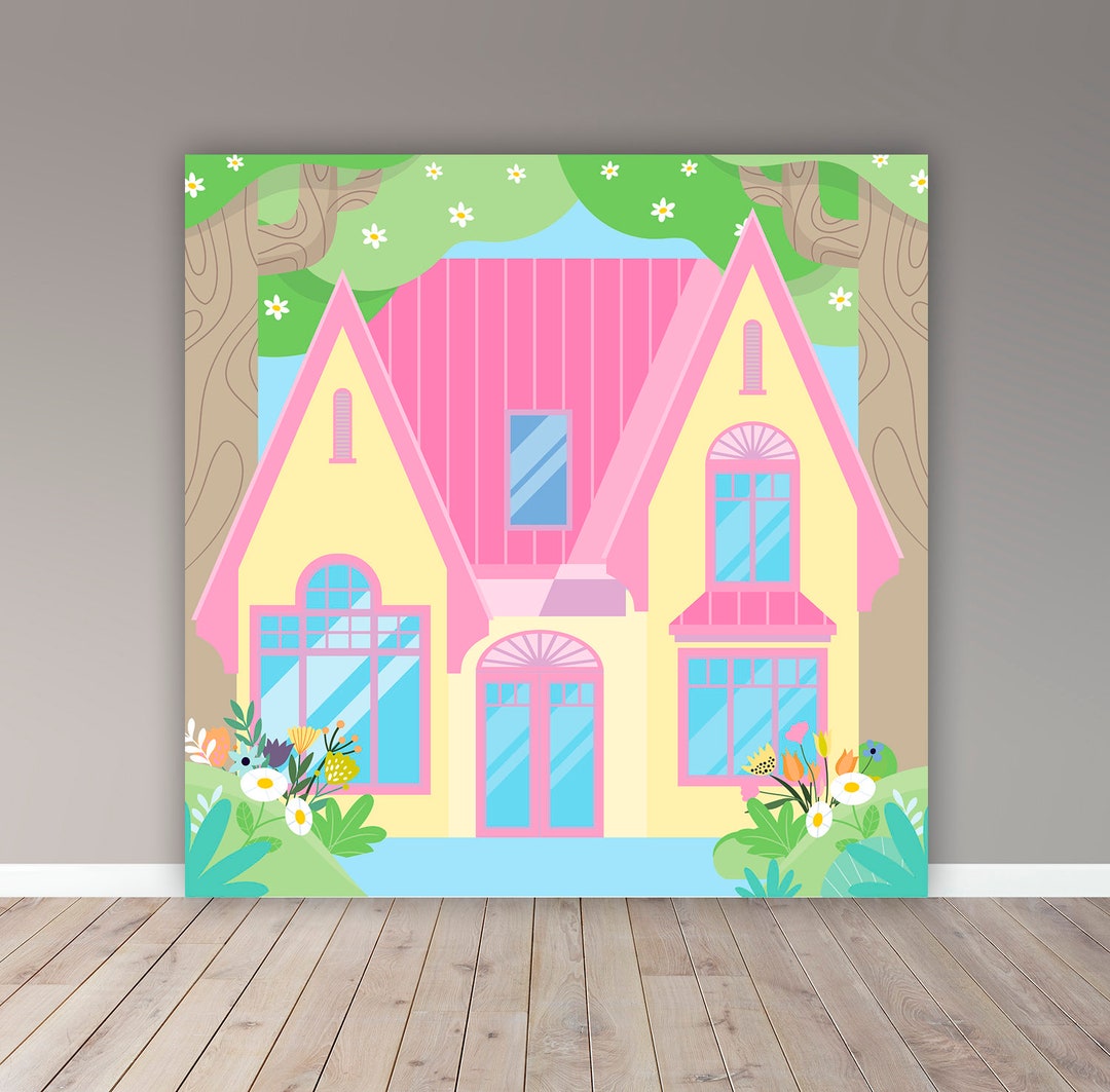 Cartoon House Party Backdrop – Personalized Digital Banner - Etsy