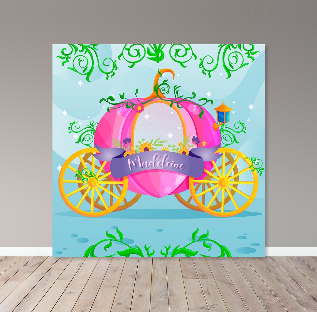 Princess Cart Backdrop - Digital File - Kid Party - Pastel Colors ...