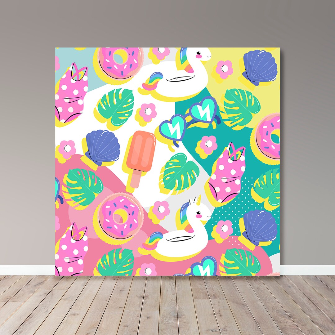 Pool Party Banner – Tropical Summer Backdrop (digital File) - Etsy